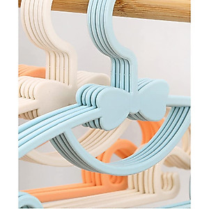10PCS Baby Hangers for Nursery Closet, Non-Slip Kids Baby Clothes Hangers,Kids Storage Hangers Plastic Thicken Bow Knot Coat Drying Hanger for Toddler Baby(White)