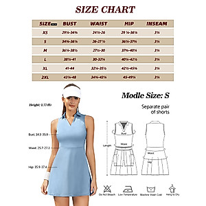 Fengbay Tennis Dress for Women,Golf Dress with Built in Shorts with 4 Pockets for Sleeveless Athletic Workout Dress