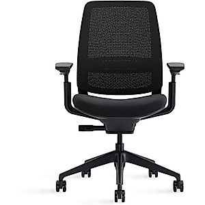 Steelcase Series 2 Office Chair, Black Frame and 3D Microknit Back, Era Fabric (Onyx)