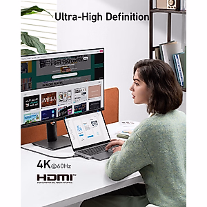 Anker USB C Hub for MacBook, Anker 547 USB-C Hub (7-in-2), Compatible with Thunderbolt 4 USB C Port, 4K HDMI, USB C and 2 USB A Data Ports for MacBook Pro 13 Inch, MacBook Air M1 / M2, and More