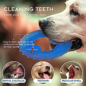 SPOFLY Puppy Teething Chew Toys, Freezable Puppy Teething Toy, 1 Teething Ring +1 Teething Bone Freezable Dog Chew Toys Set (Blue)
