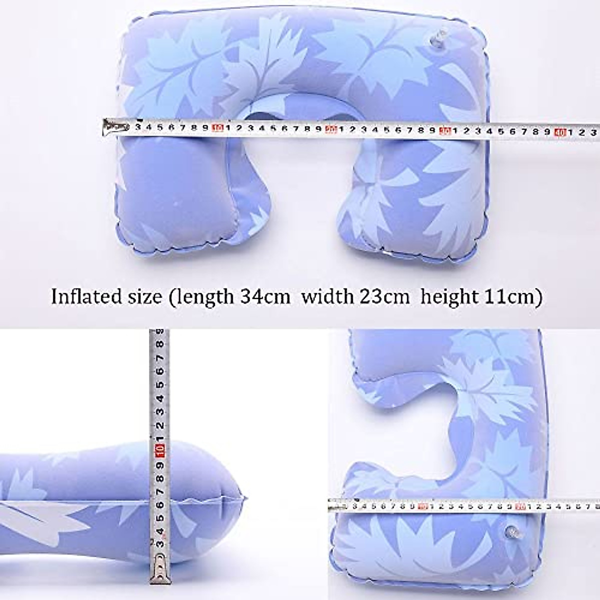 okdeals Inflatable U Shape Neck New Airplane Driving Nap Support Head Rest Travel Pillow Multicolor Portable Office Air Cushion(1,Wine red)