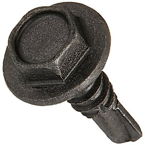 The Hillman Group 560396 8-Inch x 9/16-Inch Washer Head Self Drilling Screw with Painted Head, 100-Pack , brown