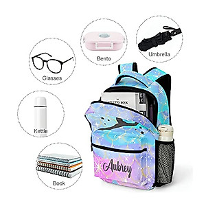 Gymnastic Mermaid Scale Fantasy Personalized School Backpack Bags Kids Backpack for Teen Boys Girls Travel Backpack