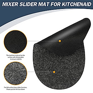 3PCS Mixer Slider Mat Kitchen Appliance Slider Compatible for KitchenAid 4.5-5Qt Tilt-Head Stand Mixer Appliance Glide Mats Felt Kitchen Appliance Sliding Tray