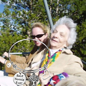 Lywjyb Birdgot Best Nonnie Ever Gift Best Nonnie Ever Bracelet Gift Best Nonnie Ever Funny Mother's Day Gift Best Nonnie Ever Christmas Gift (Nonnie br)