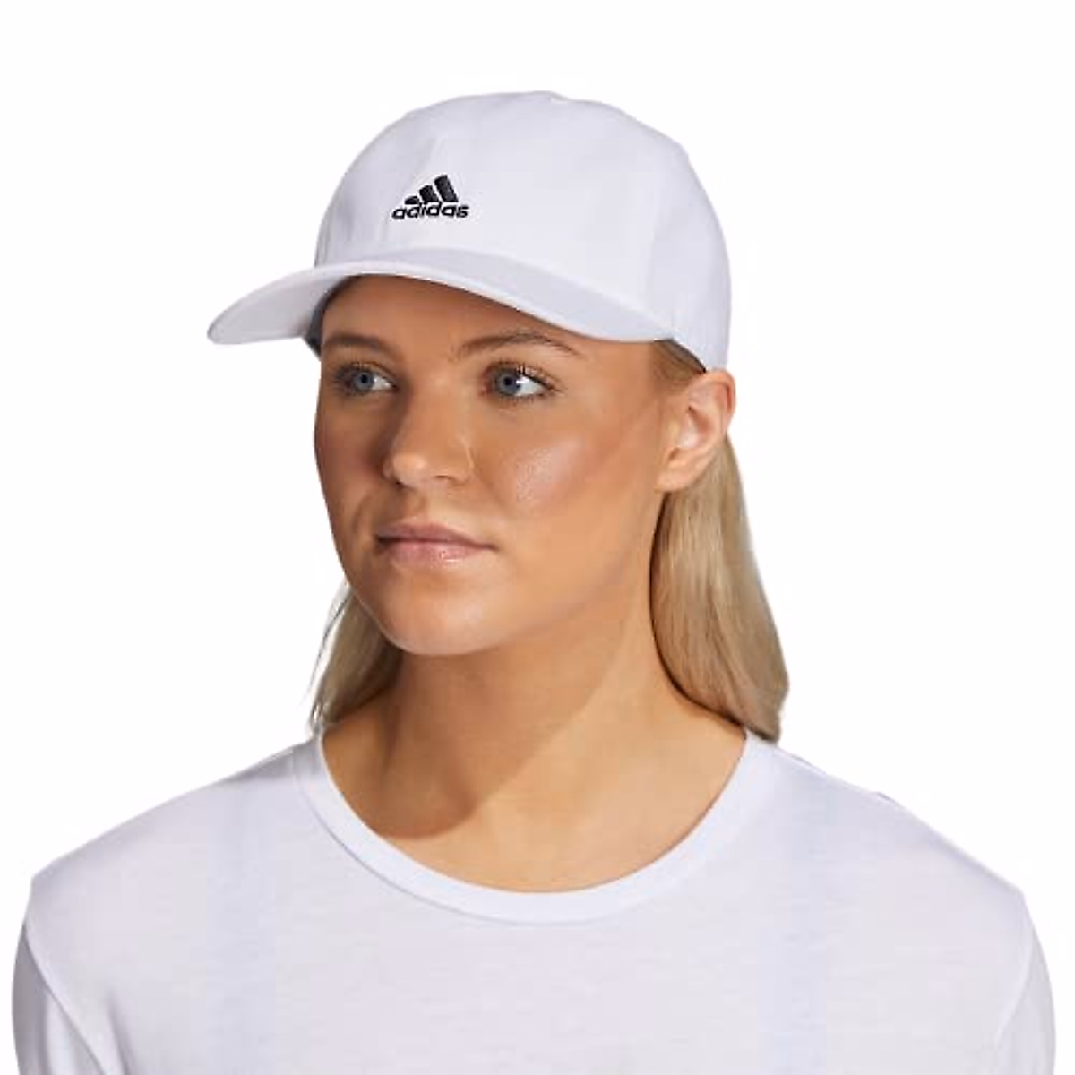 adidas Women's Saturday Relaxed Fit Adjustable Hat, White/Black, One Size