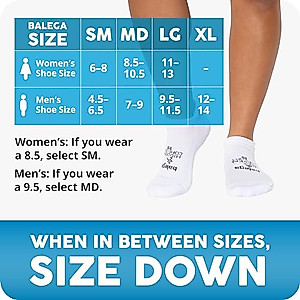 Balega Hidden Comfort Performance No Show Athletic Running Socks for Men and Women (1 Pair), White, Large