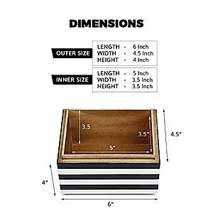 Handicrafts Home Concentrics Collection Storage Organizer Decorative Box Multipurpose Gift, 6x4.5x4 Inch