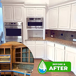 Aqua Coat Water Based White Cabinet Wood Grain Filler Gel, Fast Drying, Low Odor White Wood Filler, Premium Cabinet Grain Filler for Upgrades, Repairs & Restorations. (Quart)