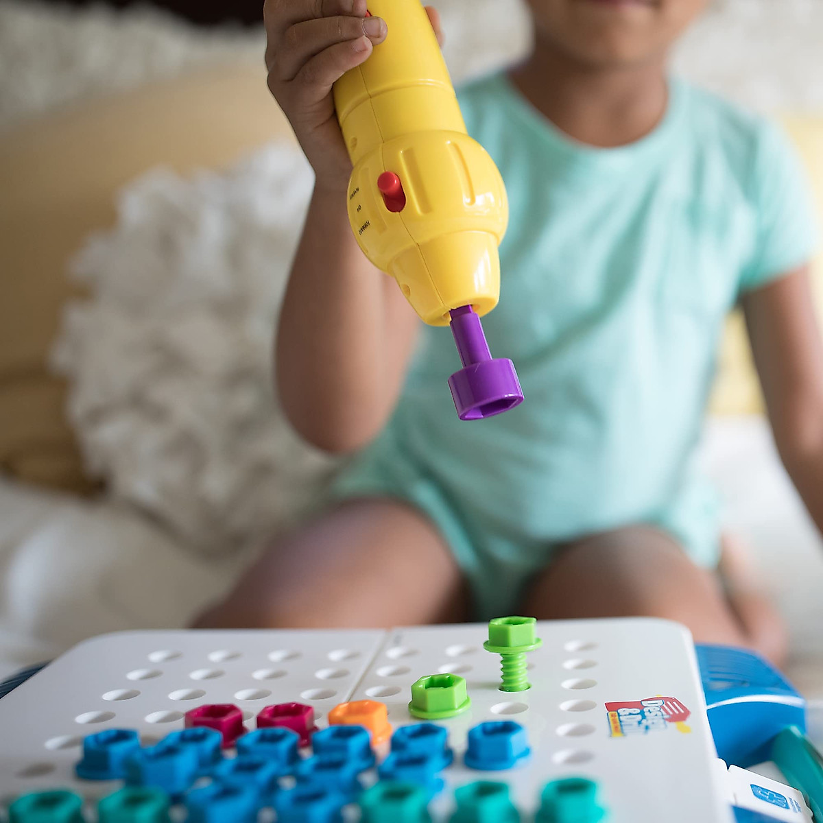 Educational Insights Design & Drill Take-Along Toolkit, 66 Piece Set with Drill Toy, Kids Drill Sets, STEM Toy, for Boys & Girls, Ages 3+