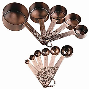 Measuring Cups and Spoons Set, Copper Measuring Cups and Spoons, Stainless Steel Measuring Cups and Spoons, 5 Measurer cups 6 Measure Spoons, Copper Measure Cups, Copper Measuring Spoons