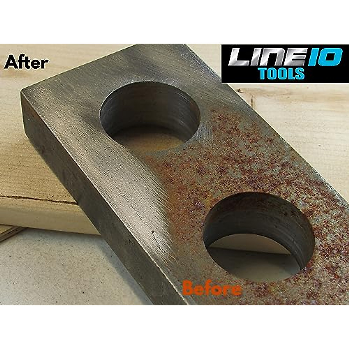 LINE10 Tools 5pk Wire Brush Drill Attachment Set Brass Coated for Cleaning Rust Hex Shank Fits Impact Driver