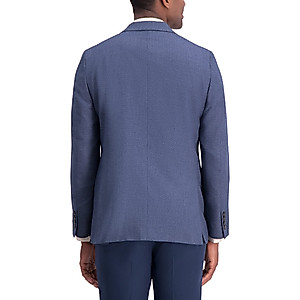 Haggar Men's Birdseye Fancy Slim Fit 2-Button Side Vent Sport Coat, Navy, Regular 42