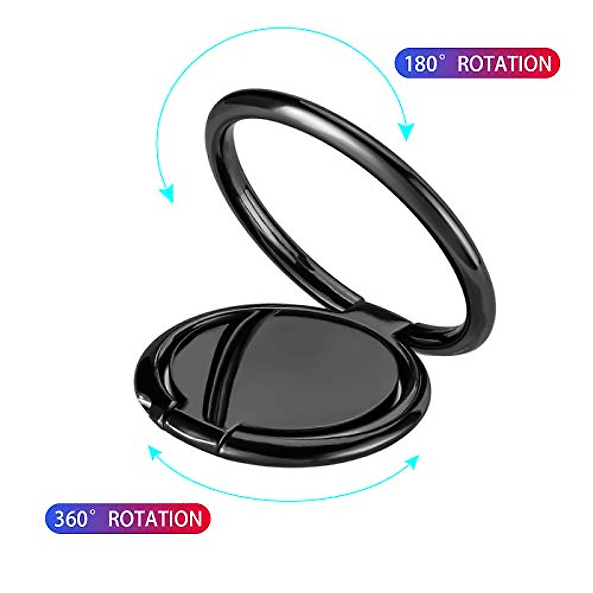 NC Extended Cell Phone Ring Holder Stand, Universal Metal Phone Grip Talk Finger Ring Kickstand Round Support for Magnetic Car Mount Compatible with Smartphone iPhone iPad (Silver)