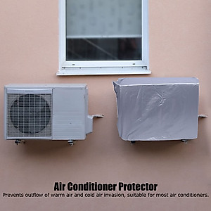 BORDSTRACT Air Conditioner Covers for Outside Units, Outside Air Conditioner Cover Heat Pump Cover, Waterproof Sunproof Thermopompe Cover (33.86x12.6x22 Inch)