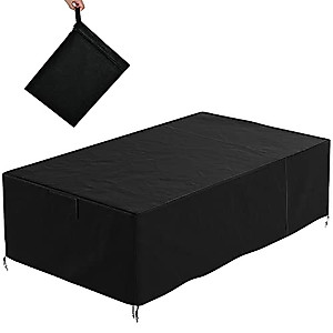 HAPPATIO Patio Furniture Covers, Outdoor Sectional Cover Waterproof Heavy Duty 600D, Outdoor Furniture Cover Rectangular with Storage Bag (106.3" L×61" W×30" H)