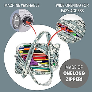 ZIPIT Camo Big Pencil Case, Grey Camouflage