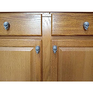 Sterling Silver Skull Door Knobs Drawer Knobs (Set of 2)