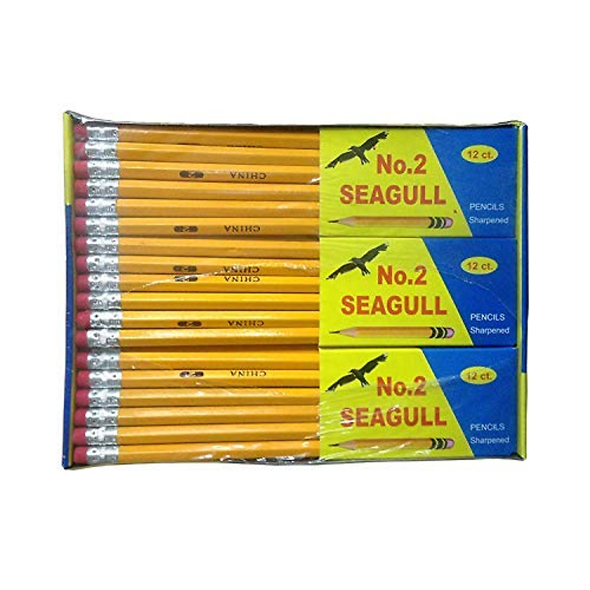 Pencils Pre-sharpened No. 2 144/box 12 Boxes of 12 New Improved Eraser