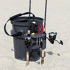 Tideline3D Fishing Rod Holder Compatible with YETI LoadOut Bucket (Dark Gray)