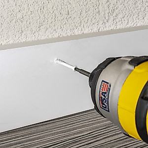 #8 x 2-1/2" Saberdrive White Trim Screws 1 LB, Approx. 109 Pieces, Durable Wood Screws, Serrated Thread for Secure Fastening, Avoid Cam Out