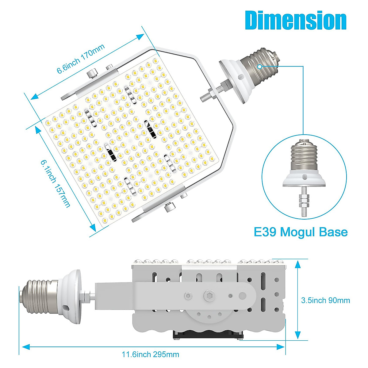 BBESTLED 150W LED Shoebox Retrofit Kit 5000K (Input 100-277V) 21000LM E39 LED Street Light Outdoor, Outside LED Pole Parking Lights LED Retrofit Kits DLC ETL Listed, Commercial Retrofit LED Lights