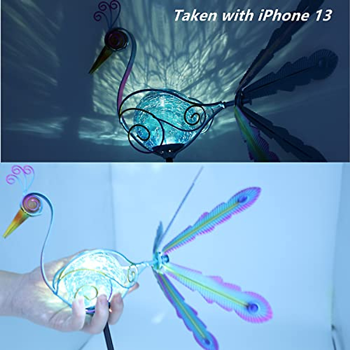 YJFWAL Peacock Solar Garden Lights Peacock Decor Garden Waterproof Peacock Solar Stake Lights Solar Pathway Lights for Patio, Halloween Decor, Lawn Decor