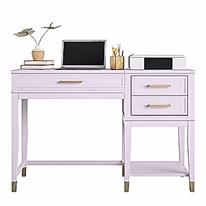 CosmoLiving by Cosmopolitan Westerleigh Lift-Top Computer Desk, Lavender