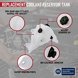 Replacement Coolant Reservoir Tank - Compatible with Freightliner Vehicles - Cascadia, Century Class, Columbia, Coronado, FLD020SD, M2 106, M2 112 - Replaces 525263005, A05-25263-006, A0533118000