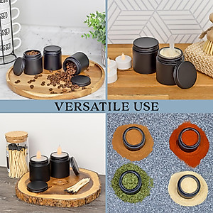 Cornucopia 4oz Black Coated Glass Jars (12-Pack); Cosmetic Jars with Black Metal Lids and Black Matte Exterior, 4-Ounce