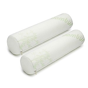 AllSett Health 2 Pack Cervical Neck Roll Memory Foam Pillow, Bolster Pillow, Round Neck Pillows Support for Sleeping | Bolster Pillow for Bed, Legs, Back and Yoga | 4 Inch Diameter x 17 Inches Long