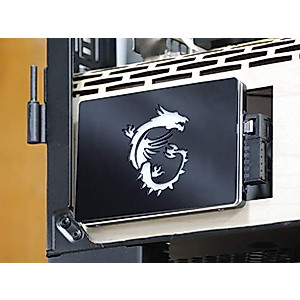 Savant PCs SSD 2.5 Inch Hard Drive Shroud Cover with Dragon Logo Design with Adhesive Backing - Black and White