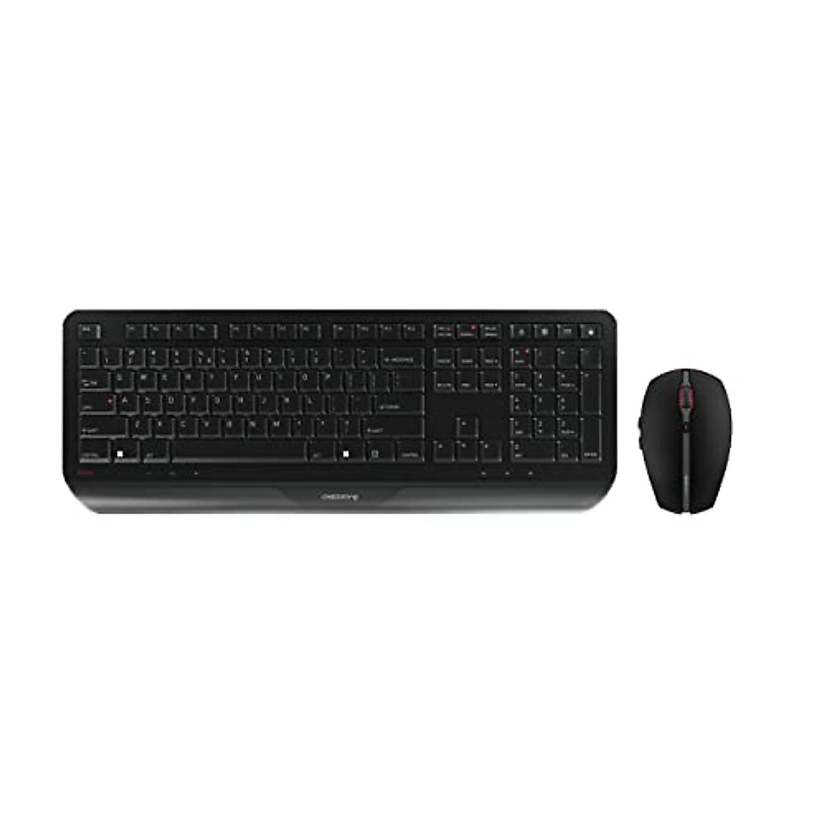 Cherry Gentix Wireless Keyboard and Mouse Set Combo for Desktop - Full Size for Computer Desktop or Laptop at The Office or at Home - Silent, Quiet Keystrokes with an Ergo Build - Black