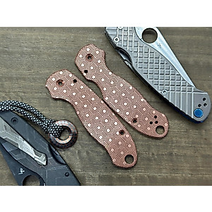 HONEYCOMB engraved Copper Scales for Spyderco Para 3