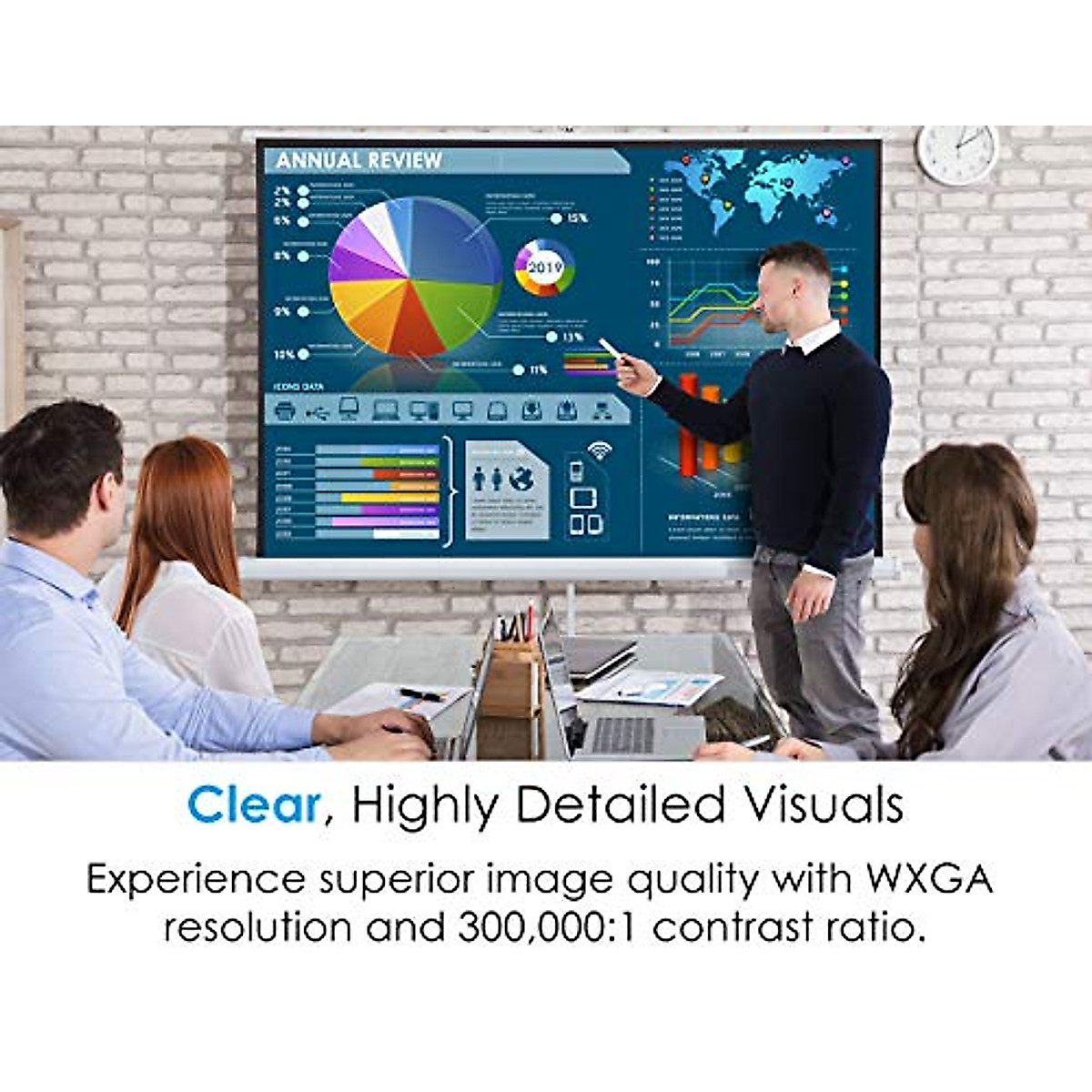 Optoma ZW403 WXGA Professional Laser Projector | DuraCore Laser Light Source Up To 30,000 Hours | Crestron Compatible | 4K HDR Input | High Bright 4500 lumens | 2 Year Warranty, White