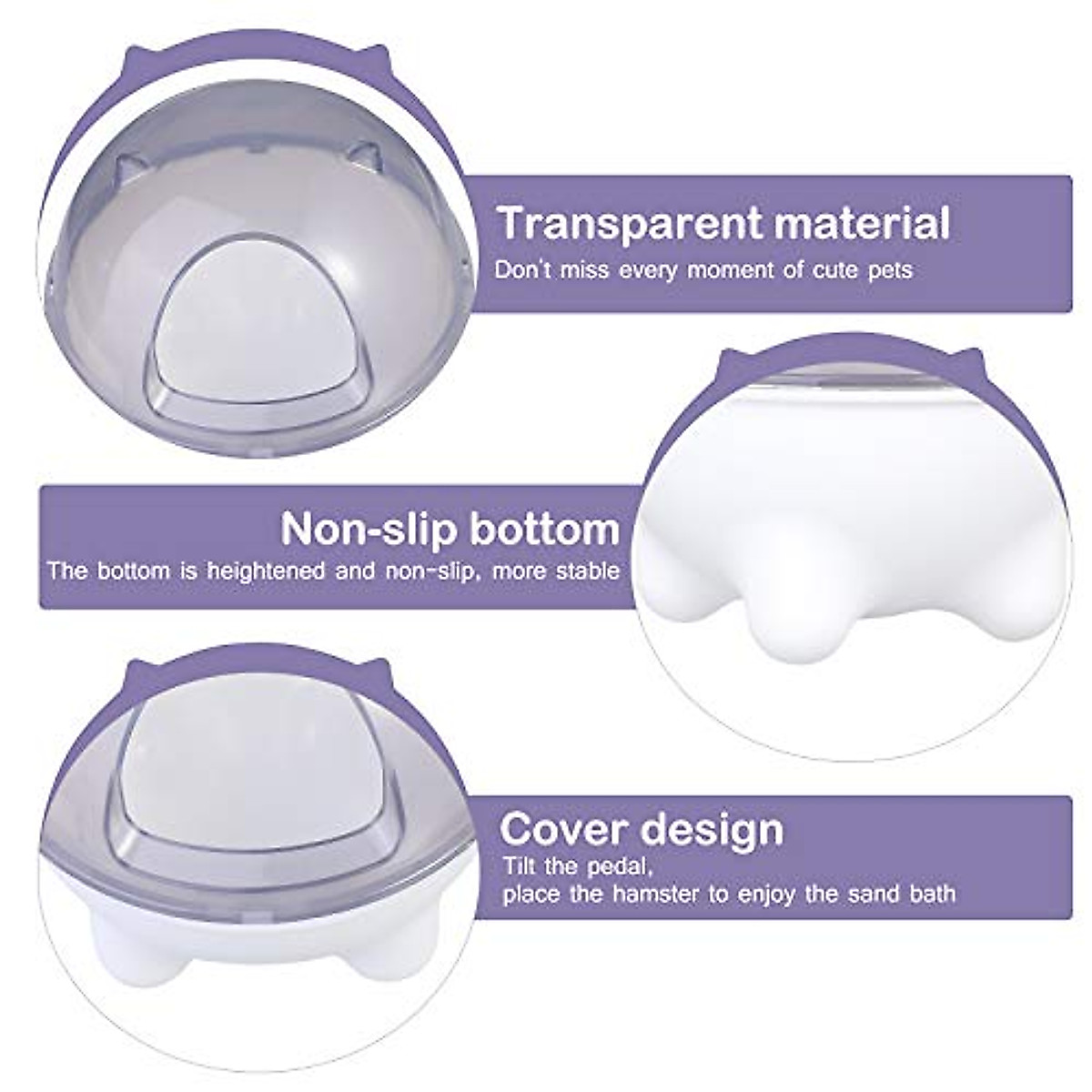 POPETPOP Hamster Sand Bath - Thicken Plastic Sand Bathtub Container with Scoop Hamster Sandbox Pet Bathroom Bath Sand Room Sauna Toilet for Rat Mice Syrian Hamster