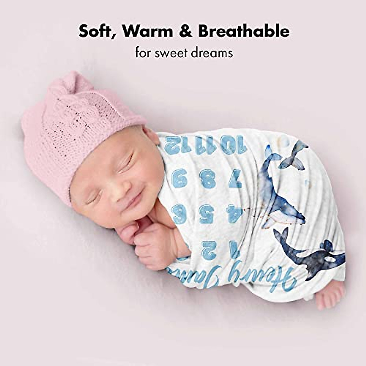 Personalized Whale Baby Blanket,Whale Blanket,Baby Blanket Whale,Baby Whale Security Blanket,Baby Whale Theme,MIlestone Whale Blanket For Kids,Swaddle Blanket Whale,Baby Boy Whale, Baby Blanket Ocean