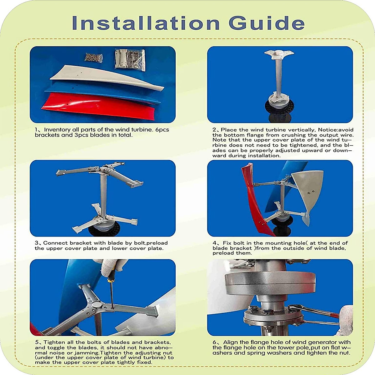 Wind Turbine Generator Kit, 400W 12V/24V 3 Blade Portable Vertical Helix Wind Power Turbine Generator Kit with Charge Controller, Nature Power System for Marine RV Home Industrial Energy