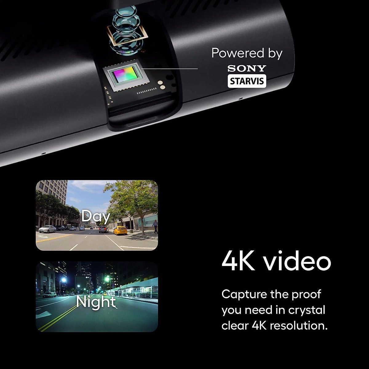 Nexar One Dash Camera Front and Inside Cabin View | Dual Camera Dash Cam 4K with Night Vision & Parking Mode | Dashboard Camera with WiFi Live Alerts Remote Streaming & Insurance Reports (64 GB)