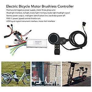SPYMINNPOO Ebike Brushless Controller Kit,36V 48V 500W Controller with LCD Display Electric Bike Scooter Motor Parts Accessories
