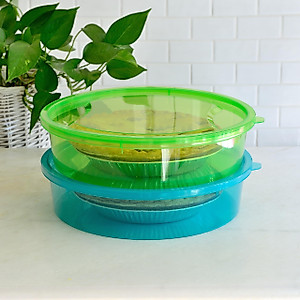 Youngever 3 Pack Pie Containers, Multi-Color Plastic Food Storage Containers, Fresh Pie Keeper, 11 inch Diameter