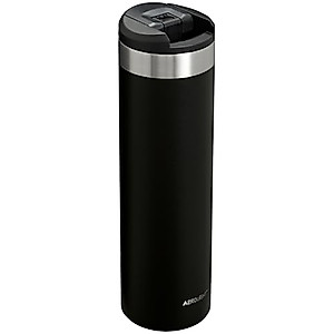 Stanley AeroLight Transit Bottle 20 oz | Locking Drink Through Lid | Leak Resistant Water Bottle or Coffee Travel Mug | Lightweight Insulated Stainless Steel | BPA-Free | Black