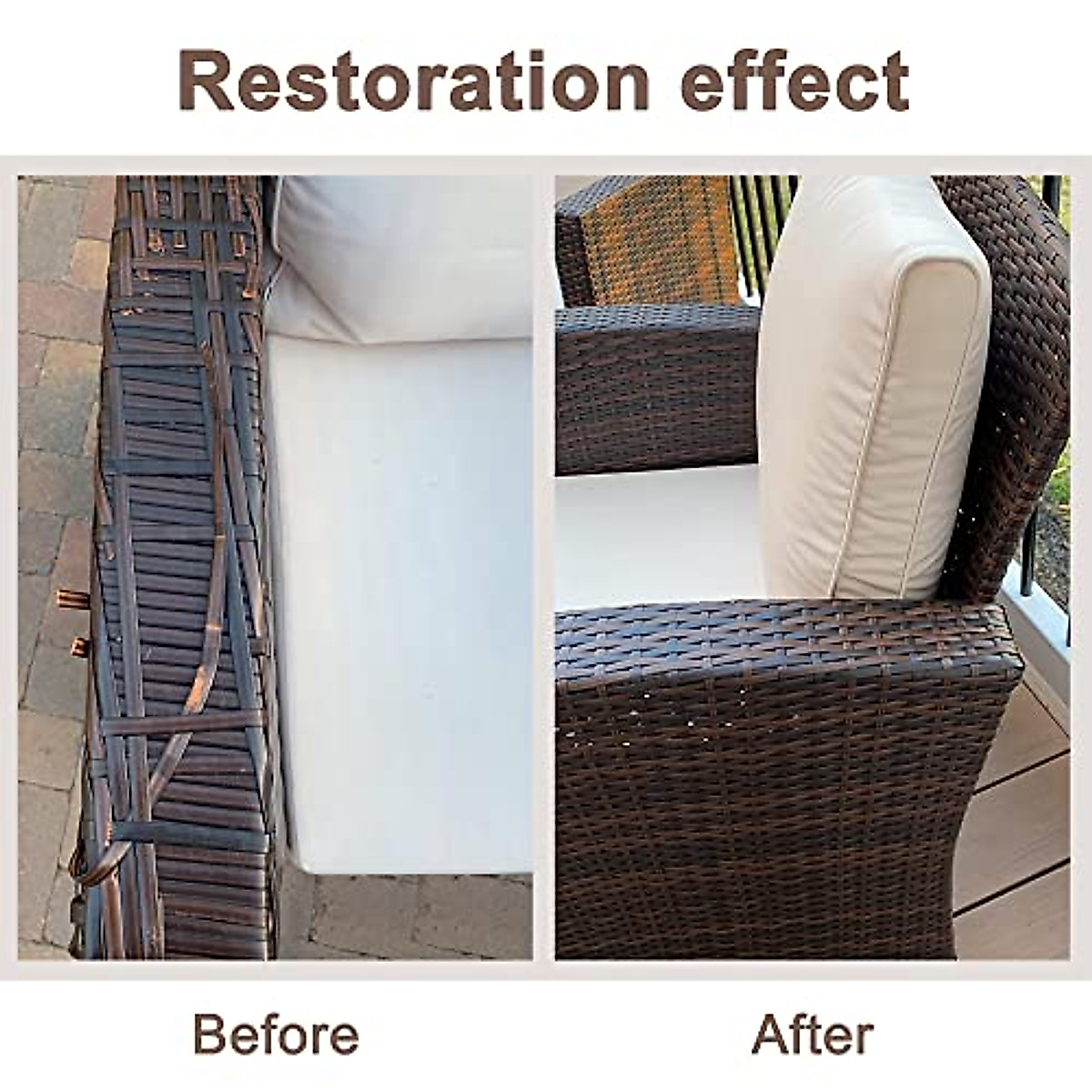 windaze 230FT Wicker Repair Kit, Synthetic PE Rattan Repair Material for Patio Furniture, Waterproof Wicker Repair Supplies Replacement for Knit DIY Repair