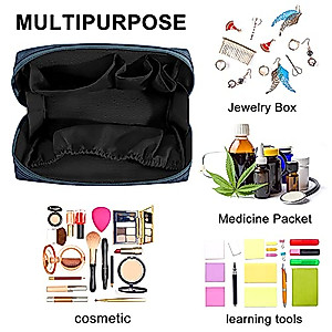 MAANGE Small Makeup Bag 2Pcs Travel Makeup Pouch Portable Double Zippers Storage Travel Small Cosmetic Bag for Women and Girls(Pink+Blue)