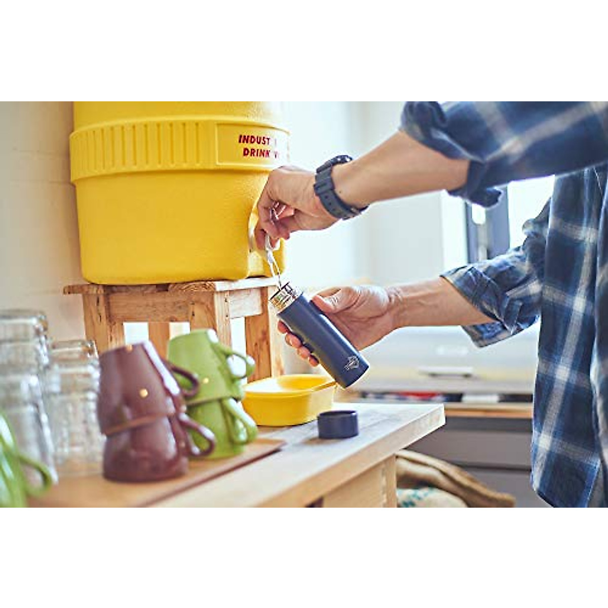 IPPINKA Poketle Personal Insulated Bottle, Small 120ml, Stainless Steel, Lightweight, Navy