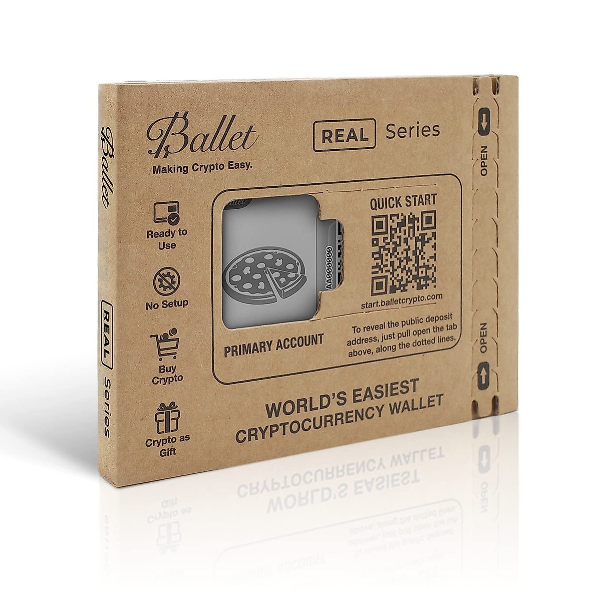 Ballet 2-Pack REAL Pizza - The Easiest Crypto Cold Storage - Nondescript Cryptocurrency Hardware Wallet for Bitcoin, Ethereum, XRP, Litecoin, and 200+ Other Cryptocurrencies