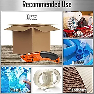 DIYSELF 1 Pack Box Cutter Retractable, Heavy Duty Utility Knife for Industrial, Safety Lock Design, Extra 4 SK5 Steel Blades Included, Razor Blades Knife, Box Opener Razor knife, Box knife for Men