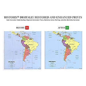 HISTORIX 2006 Latin America Map Poster - 24x30 Inch Central and South America Map - Latin American Poster - South America Map Poster - South America Wall Map