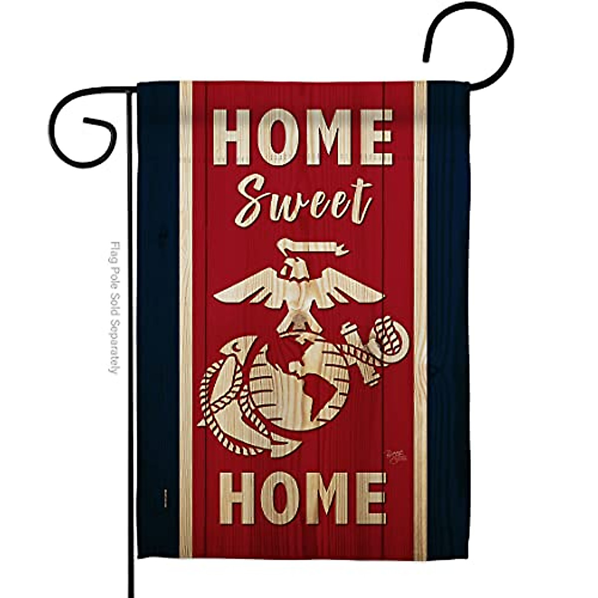 Breeze Decor Home Sweet Marine Corps Garden Flag Armed Forces USMC Semper Fi United State American Military Veteran Retire Official House Decoration Banner Small Yard Gift Double-Sided, Made in USA